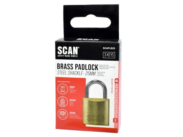 Scan Brass Padlock 25mm – MTN Shop UK