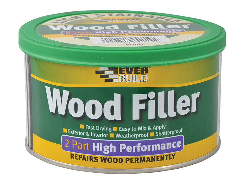 Everbuild 2-Part High-Performance Wood Filler Light Stainable 500g ...