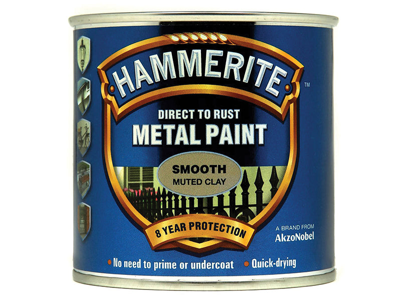 Hammerite Direct to Rust Smooth Finish Metal Paint Muted Clay 250ml ...