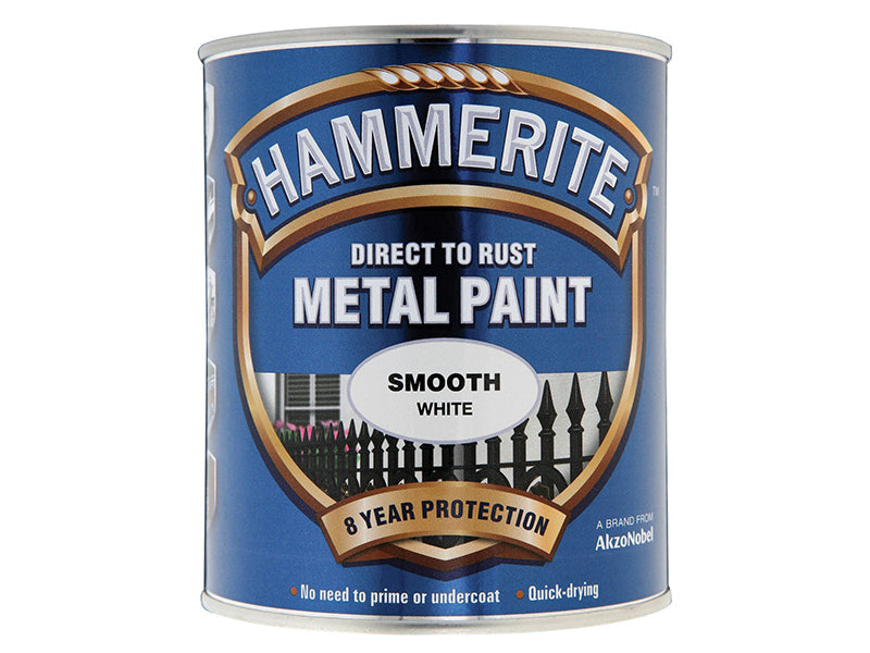 Hammerite Direct to Rust Smooth Finish Metal Paint White 750ml – MTN ...