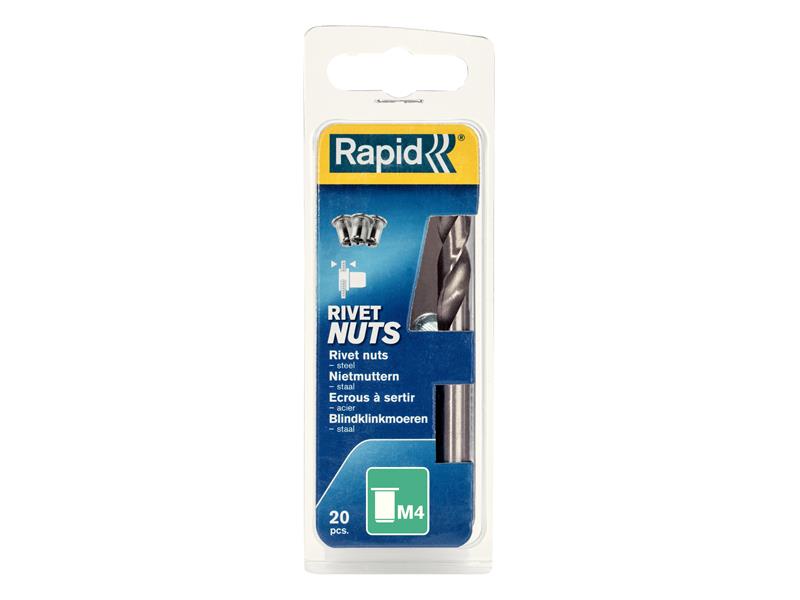 Rapid Steel Rivet Nuts M4 (Pack 20 + Free Drill Bit) – MTN Shop UK