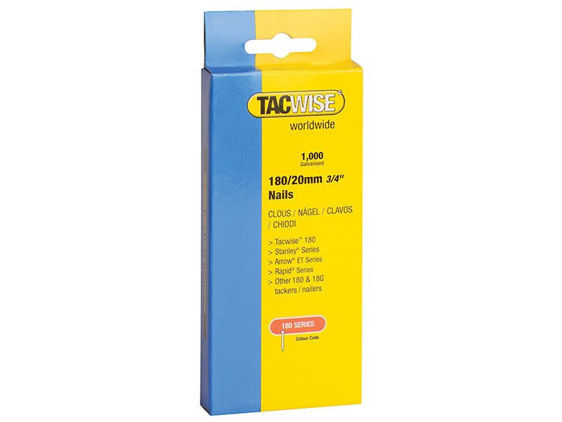 Tacwise 180 18 Gauge 20mm Nails (Pack 1000) – MTN Shop UK
